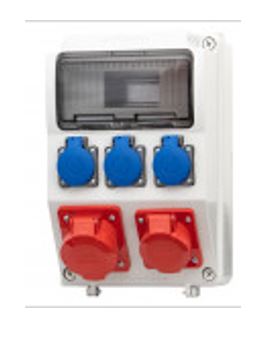 DAMIJA Set 9 - Skříň 32A 5p, 16A 5p, 3x230V s jističi a chráničem