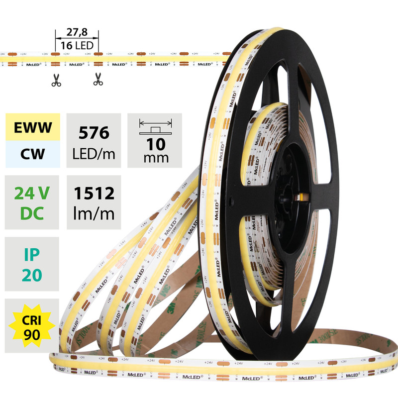 Pásek LED COB dual 15W/m 24V IP20 5m